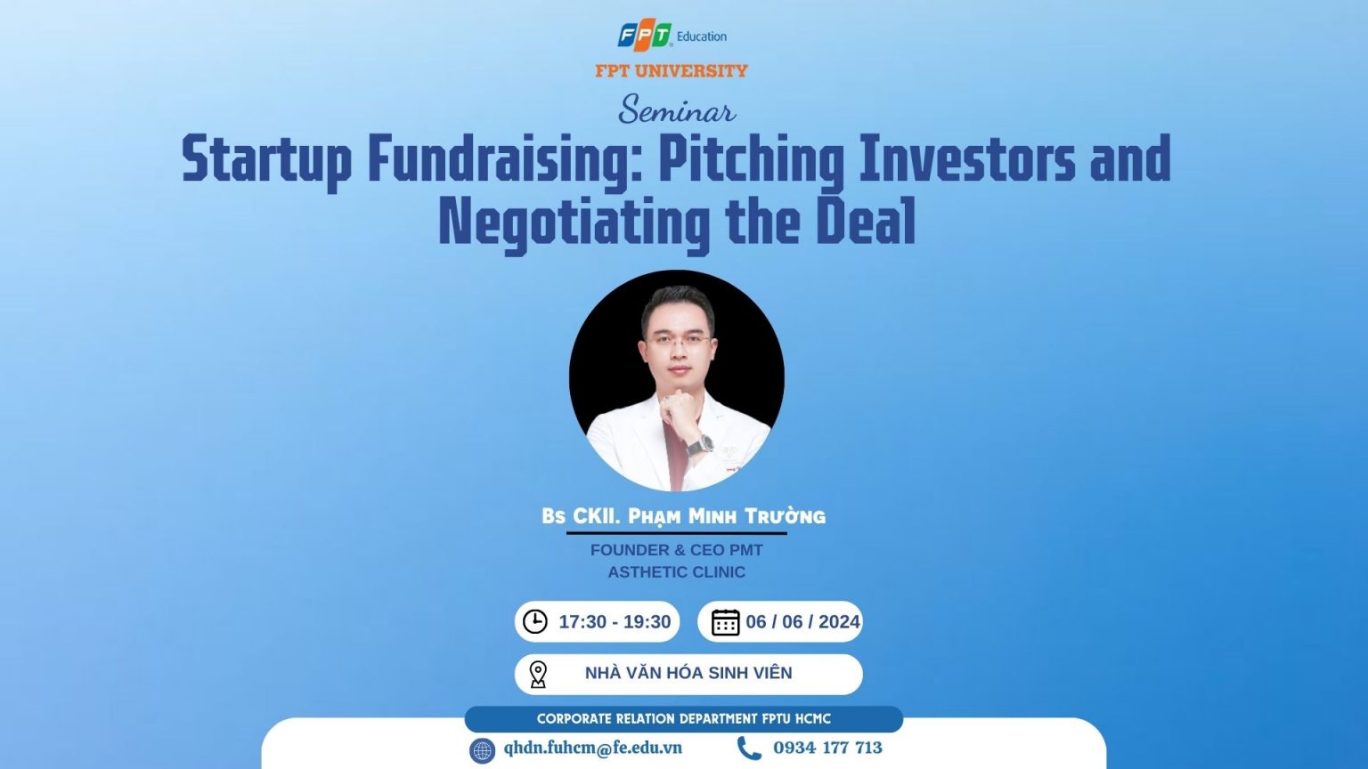 SEMINAR “STARTUP FUNDRAISING: PITCHING INVESTORS AND NEGOTIATING THE ...