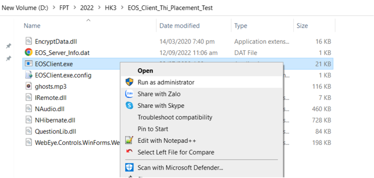 Hướng dẫn sinh viên K18 sử dụng và thi trên phần mềm EOS kỳ thi Kiểm ...